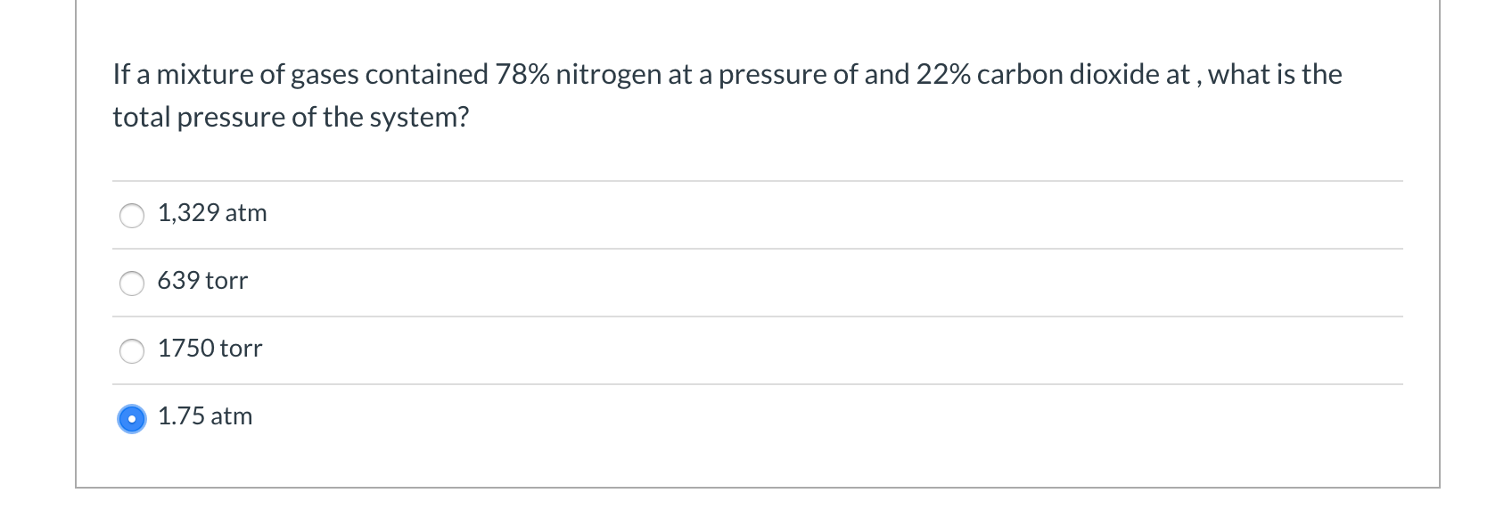 If a mixture of gases contained 78% nitrogen at a | Chegg.com