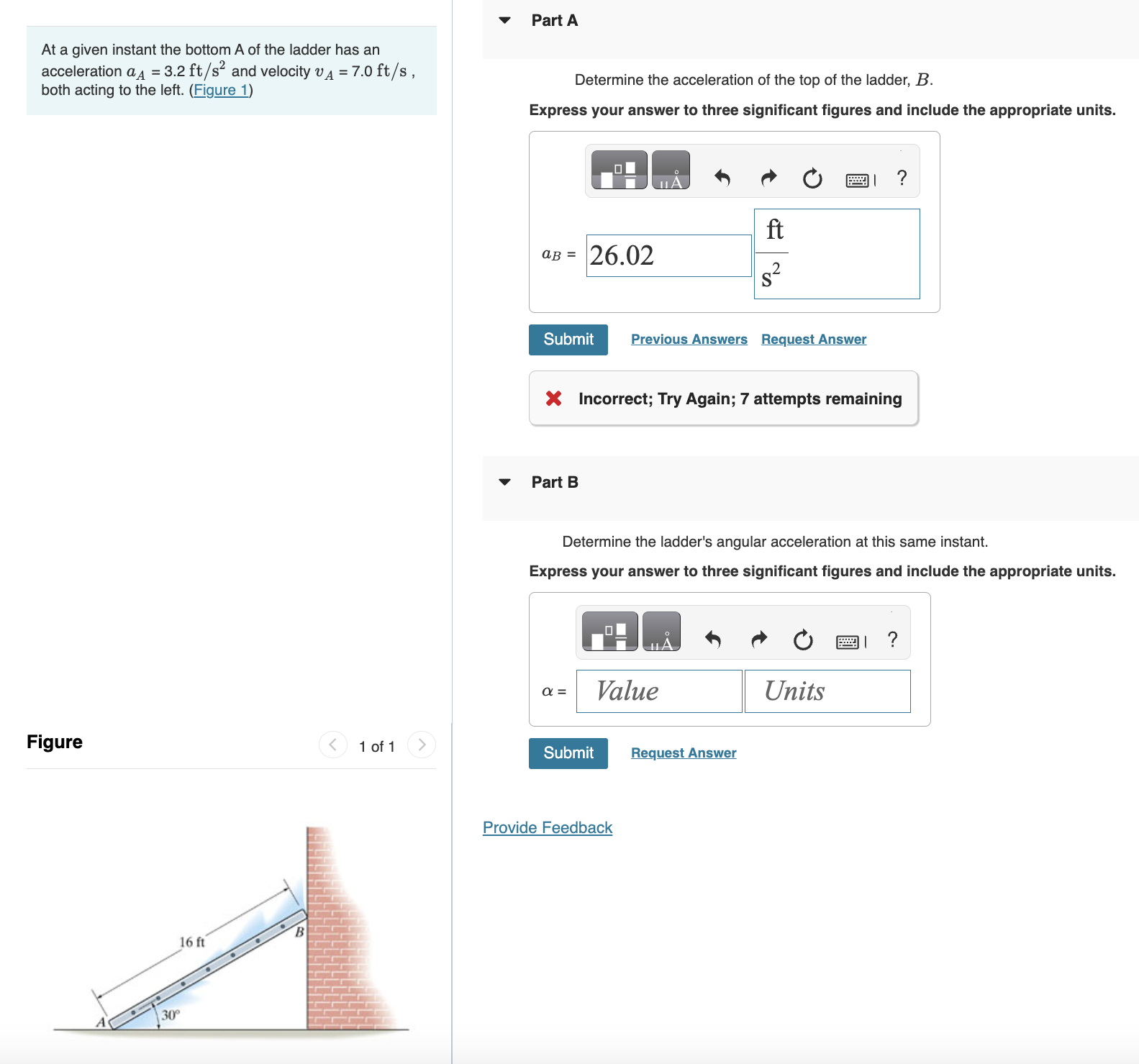 Solved At a given instant the bottom A ﻿of the ladder has | Chegg.com