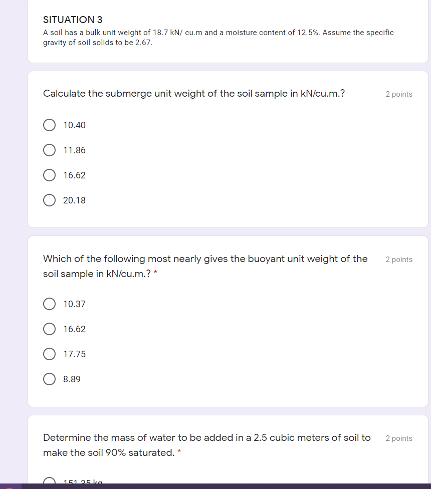 Solved SITUATION 3 A soil has a bulk unit weight of 18.7 kN/ | Chegg.com