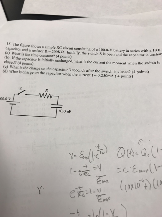 Solved 15. The figure shows a simple RC circuit consisting | Chegg.com
