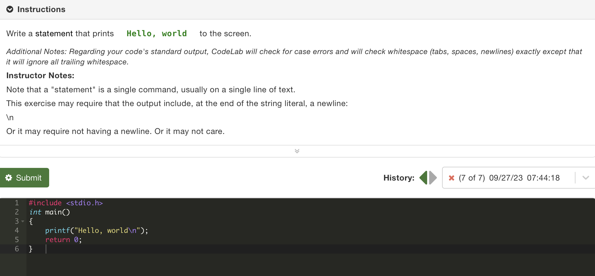 Solved Write a statement that prints Additional Notes: | Chegg.com