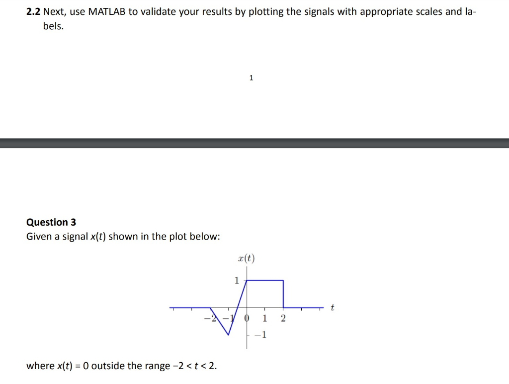 Solved 2.2 Next, use MATLAB to validate your results by | Chegg.com