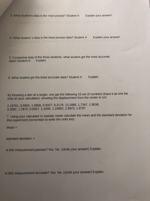 Solved Lab Report Data Table Distance Data 1 Data 2 Data 3 | Chegg.com