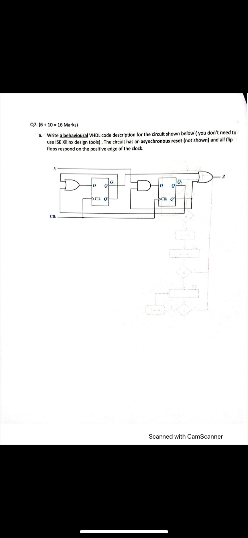 Solved Q7. (6+10=16 Marks) a. Write a behavioural VHDL code | Chegg.com