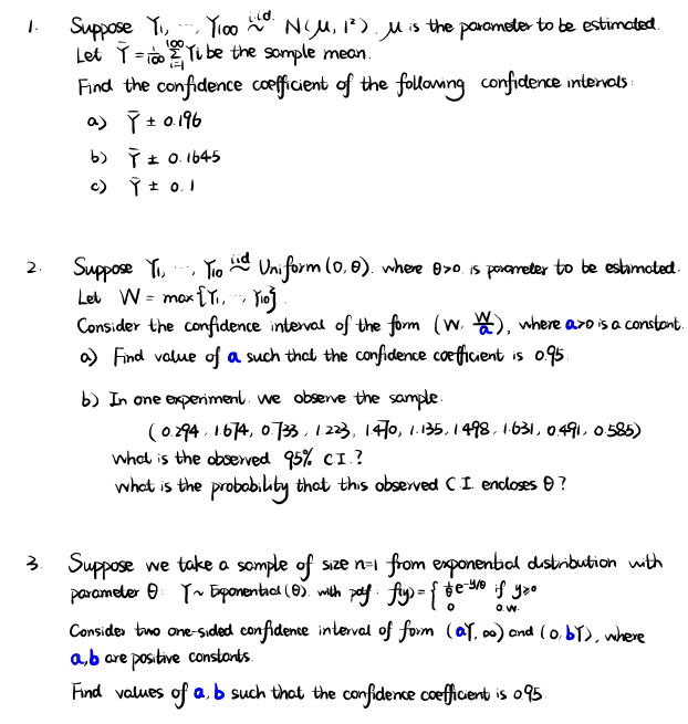 Solved 1. Suppose Y1,…,Y100∼i id N(μ,12),μ is the parameter | Chegg.com