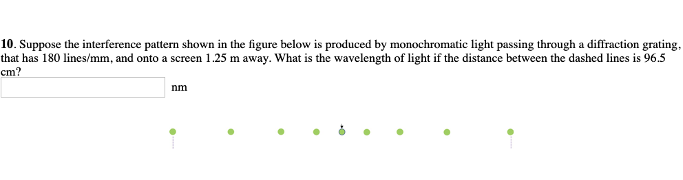 Solved 10. Suppose the interference pattern shown in the | Chegg.com
