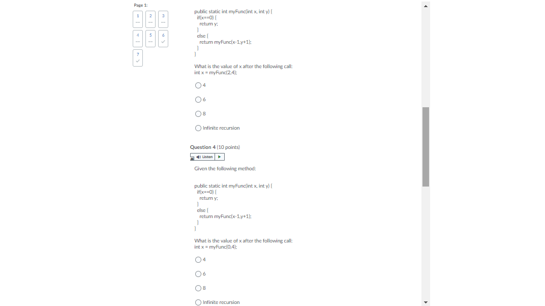 Solved Page 1 Given The Following Method 2 Public Static 