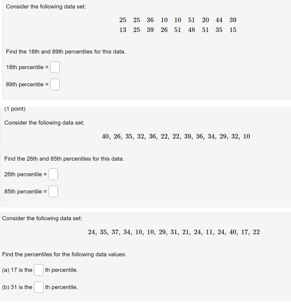 Solved Consider the following data set: 25 25 36 10 10 51 20 | Chegg.com