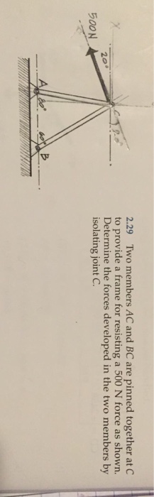Solved Two members AC and BC are pinned together at C to | Chegg.com
