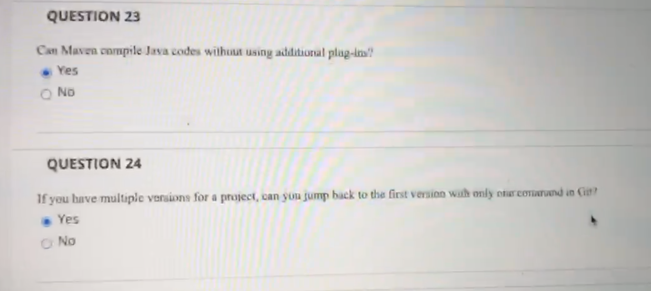 Solved QUESTION 23 Cat Marea compile Java codes without | Chegg.com