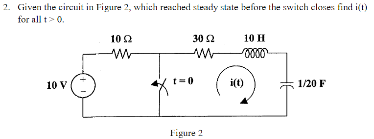 Solved 2. Given the circuit in Figure 2, which reached | Chegg.com
