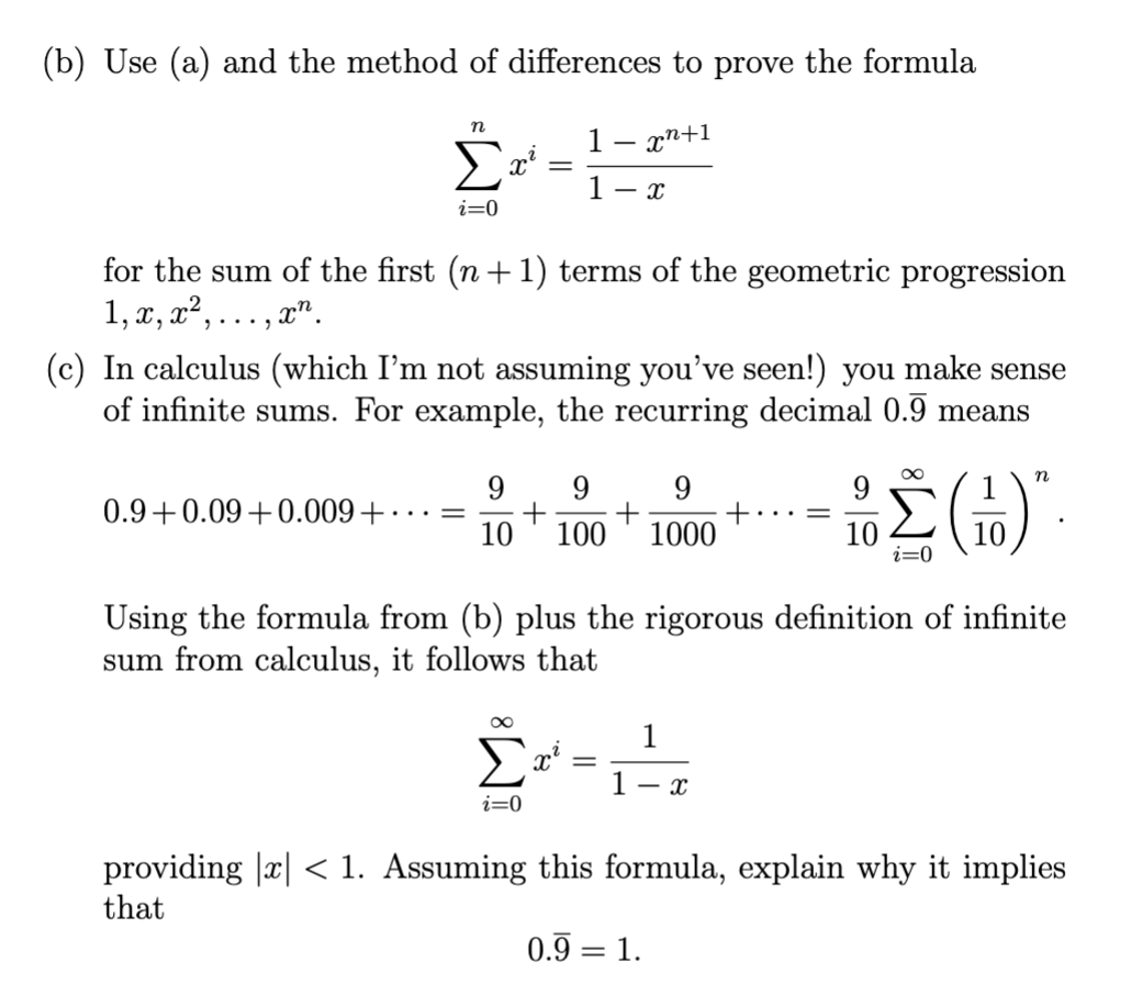 Solved 2. Let x be a real number with x =1. (a) Prove the | Chegg.com