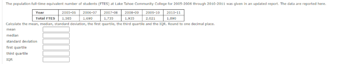 Solved The population full-time equivalent number of | Chegg.com