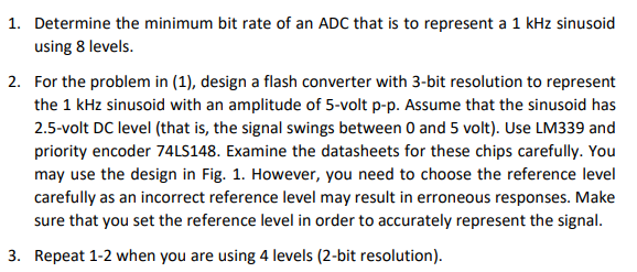 Solved 1. Determine the minimum bit rate of an ADC that is | Chegg.com