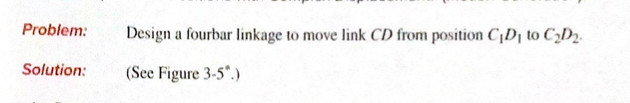 Solved Problem: Design a fourbar linkage to move link CD | Chegg.com