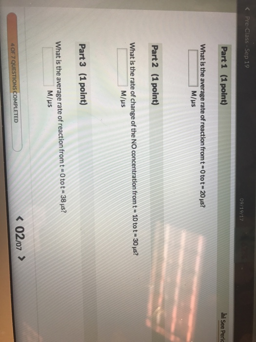 Solved REACTION RATE Calculating Reaction Rate 4 The rate | Chegg.com