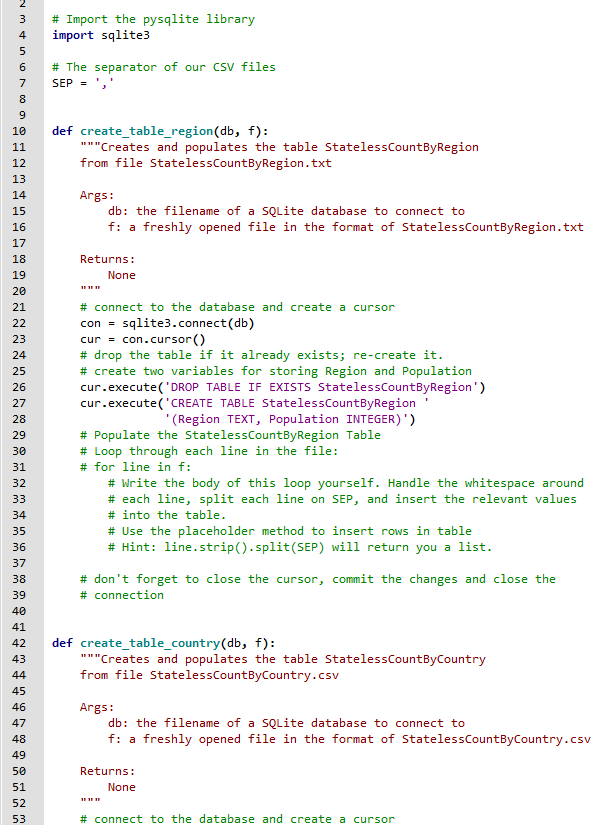 Creating tables from files Your first task will be to | Chegg.com