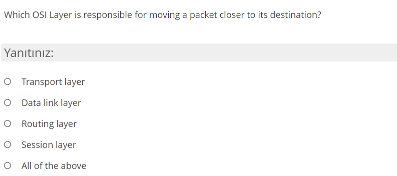 Solved Which OSI Layer is responsible for moving a packet | Chegg.com