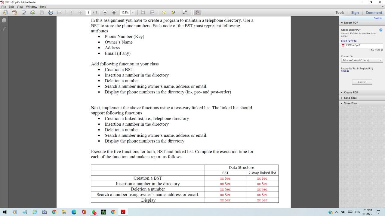 O ES221-A2.pdf - Adobe Reader File Edit View Window | Chegg.com
