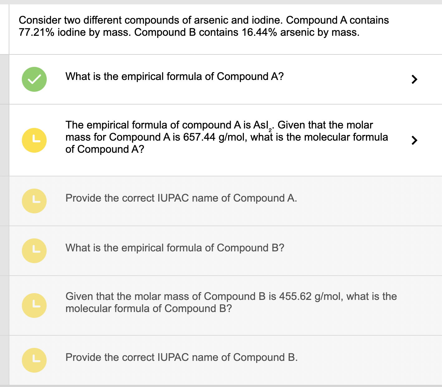 Solved Consider two different compounds of arsenic and | Chegg.com