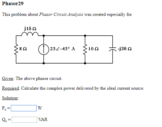 Solved Phasor29 This problem about Phasor Circuit Analysis | Chegg.com
