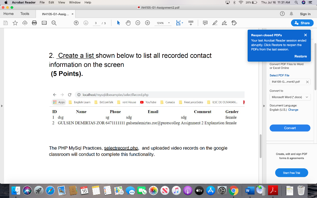 Solved Acrobat Reader File Edit View Window Help 28% D Thu | Chegg.com