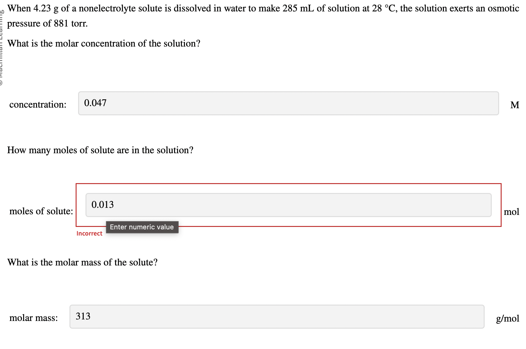 Solved When 4.23 g of a nonelectrolyte solute is dissolved | Chegg.com