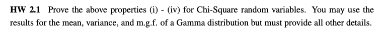 Solved Properties of Chi-Square Random Variables: m/2 (i) | Chegg.com