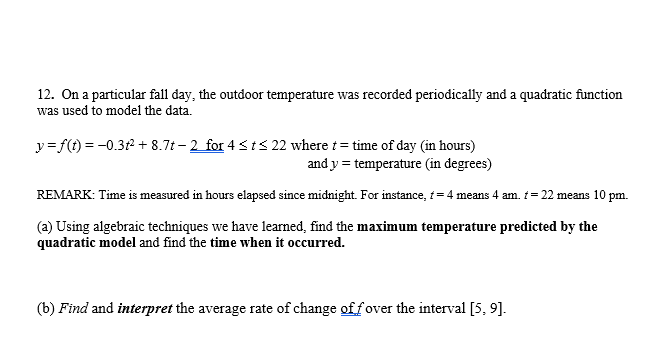 Solved 12. On a particular fall day, the outdoor temperature | Chegg.com