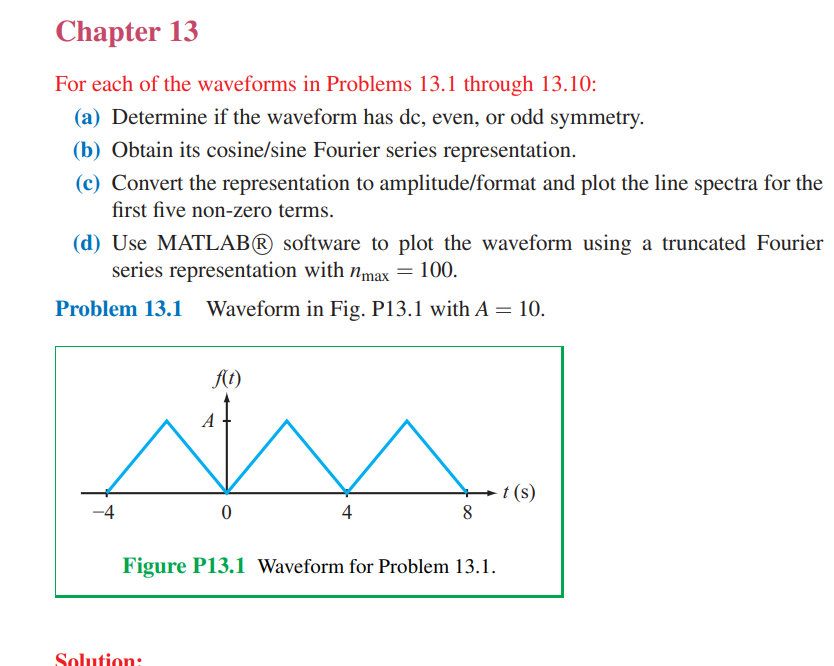 Solved For each of the waveforms in Problems 13.1 through | Chegg.com