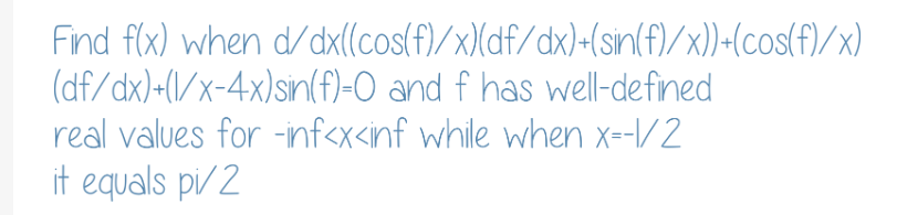 Solved Find f(x) ﻿when | Chegg.com