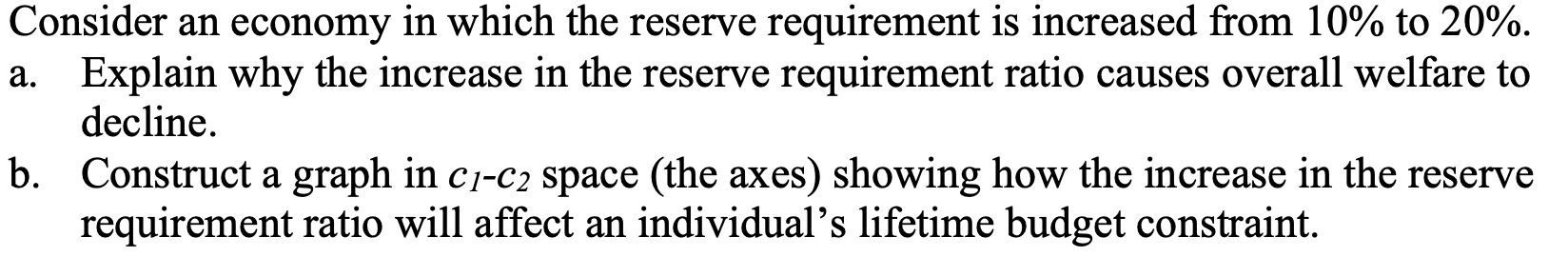 Solved Consider an economy in which the reserve requirement | Chegg.com