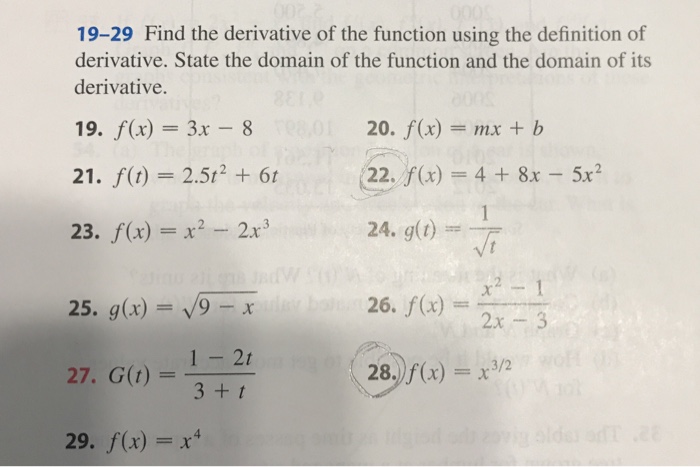 Solved 19-29 Find the derivative of the function using the | Chegg.com