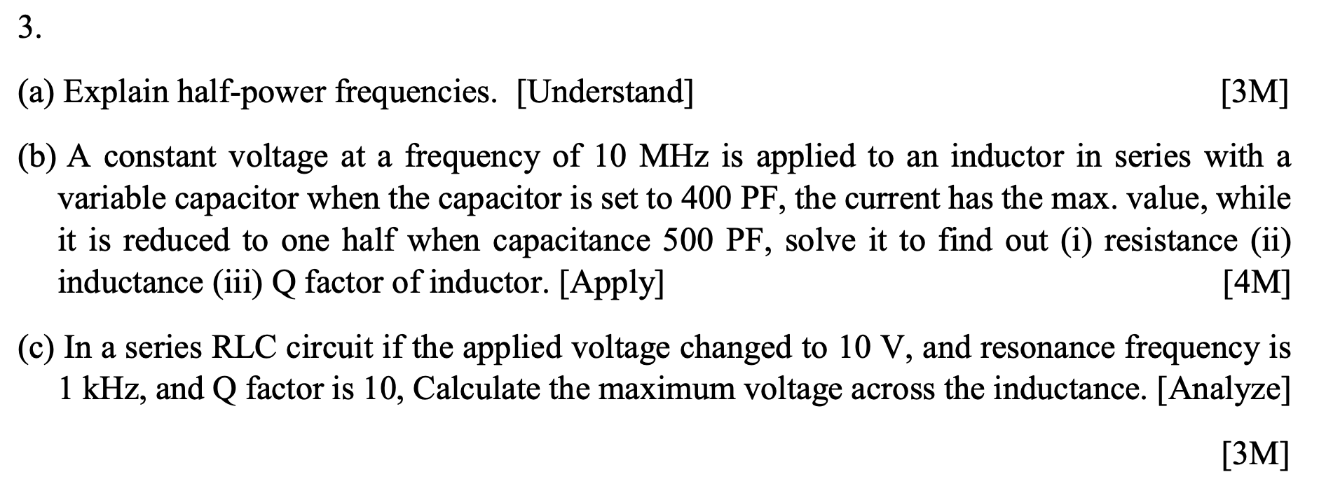 Solved 3.(a) ﻿Explain half-power frequencies.[Understand](b) | Chegg.com