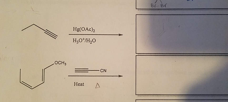 Solved Hg(OAc)2 H3O+/H2O OCH3 CN Heat A | Chegg.com