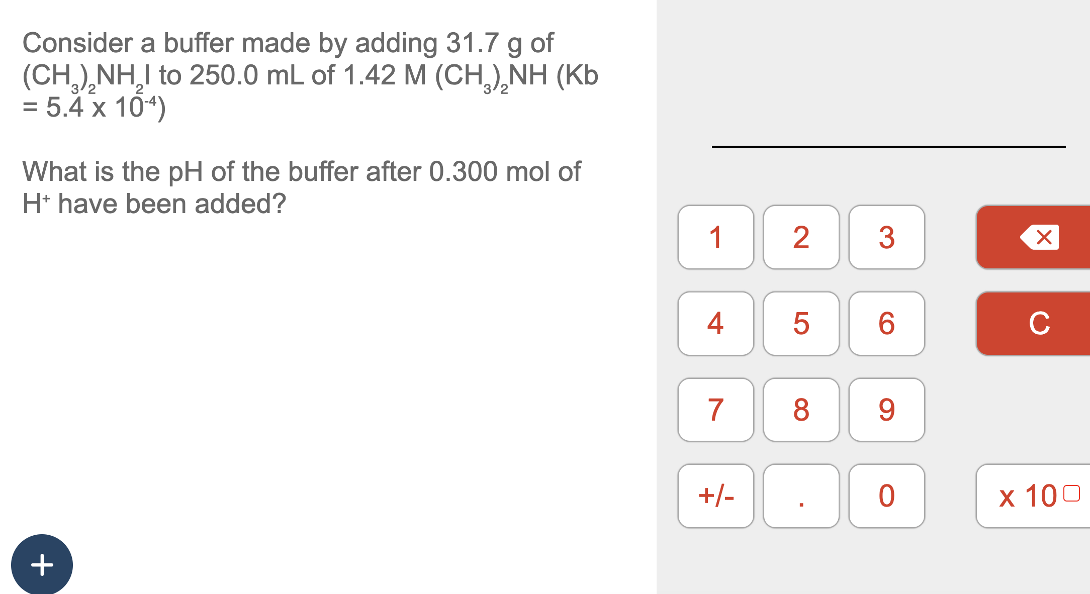 Solved Consider a buffer made by adding 31.7 g of (CH3)2NH2I | Chegg.com