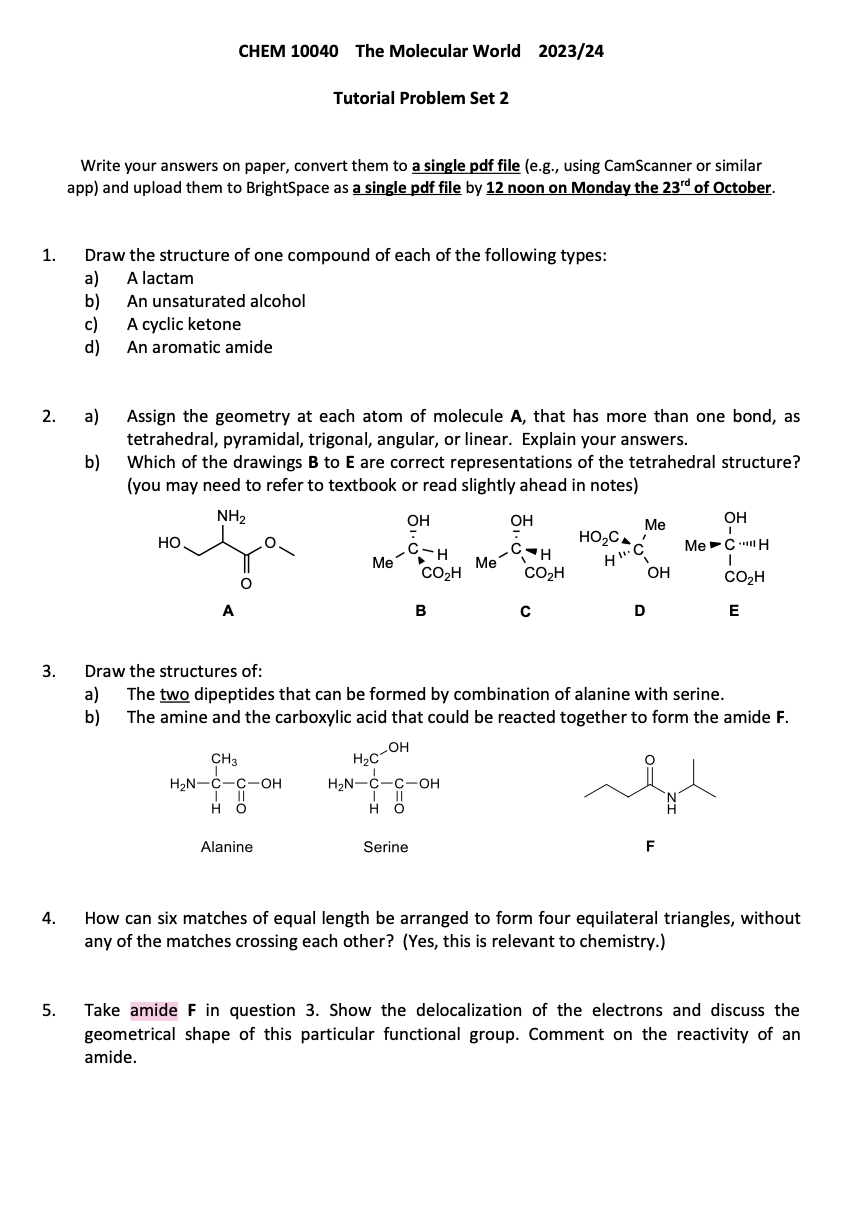 Solved Tutorial Problem Set 2Write your answers on paper, | Chegg.com