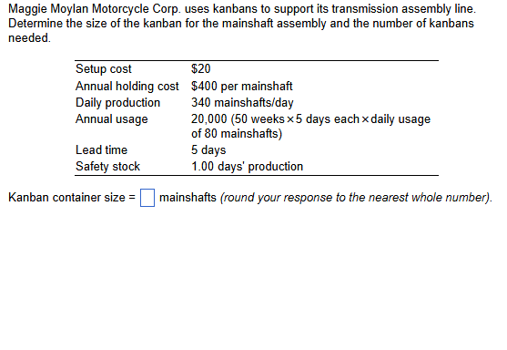 Solved =, ﻿mainshafts (round ﻿your response to ﻿the nearest | Chegg.com