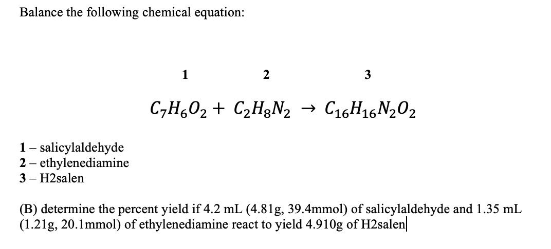 Solved Balance the following chemical equation: 1 - | Chegg.com