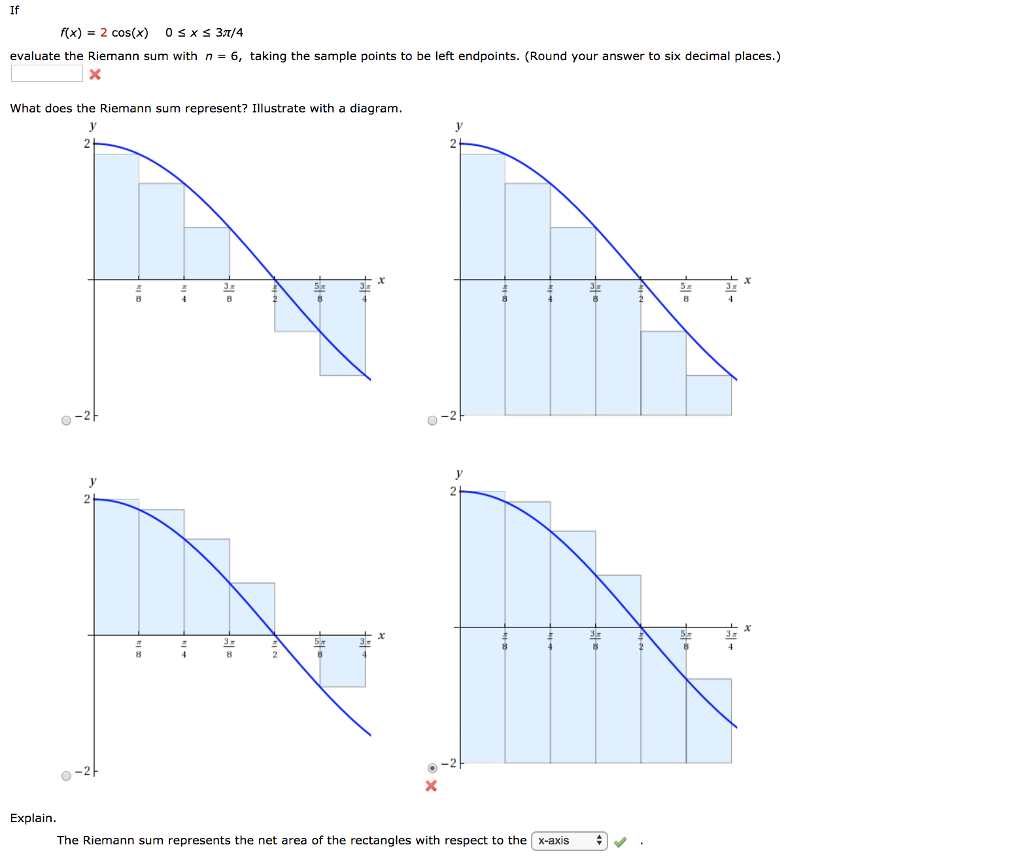 Solved If rx) = 2 cos(x) 0 x 3,4 evaluate the Riemann sum | Chegg.com