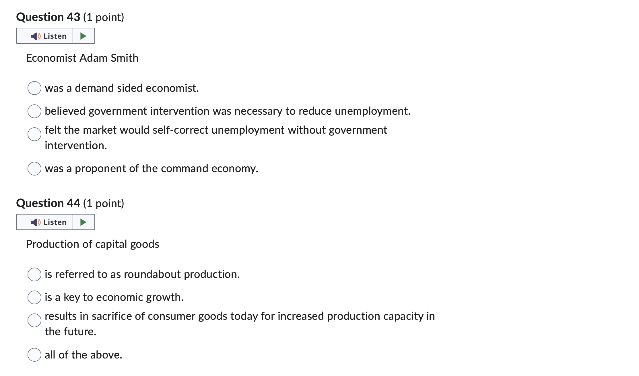 Solved Economist Adam Smith was a demand sided economist. | Chegg.com
