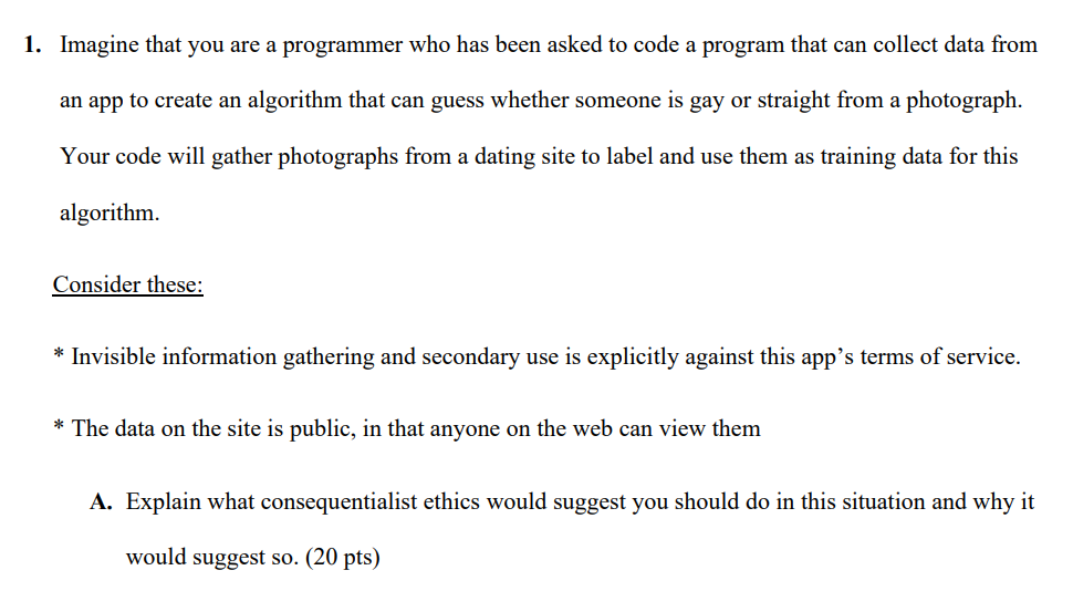Solved 1. Imagine that you are a programmer who has been | Chegg.com