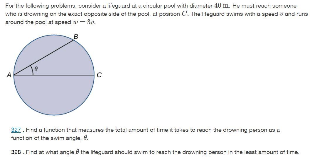 Solved For the following problems, consider a lifeguard at a | Chegg.com