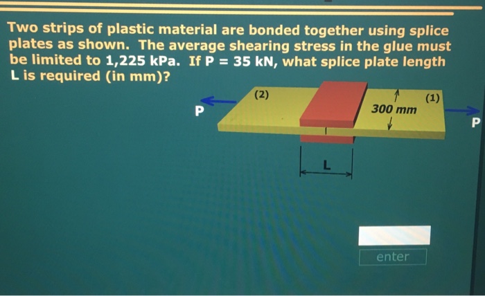 Solved Two strips of plastic material are bonded together | Chegg.com