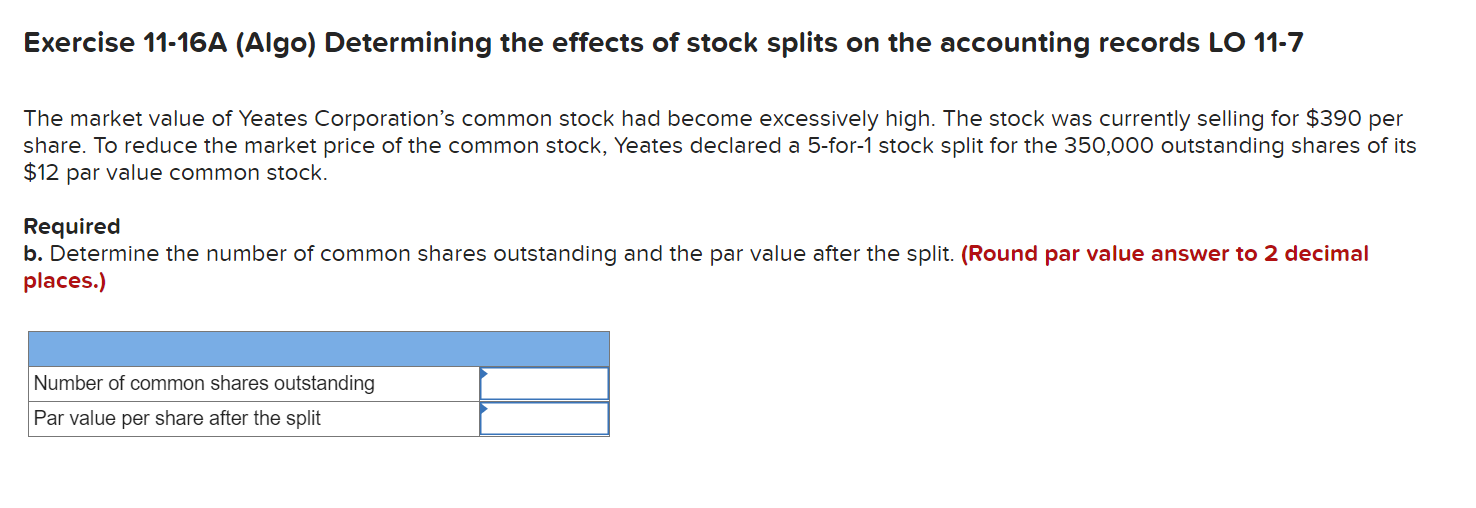 Solved Exercise 11-16A (Algo) Determining the effects of | Chegg.com