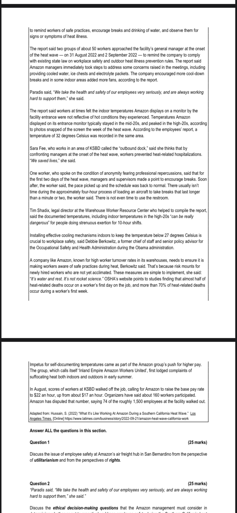 Answer ALL the questions in this section. Question 1 | Chegg.com