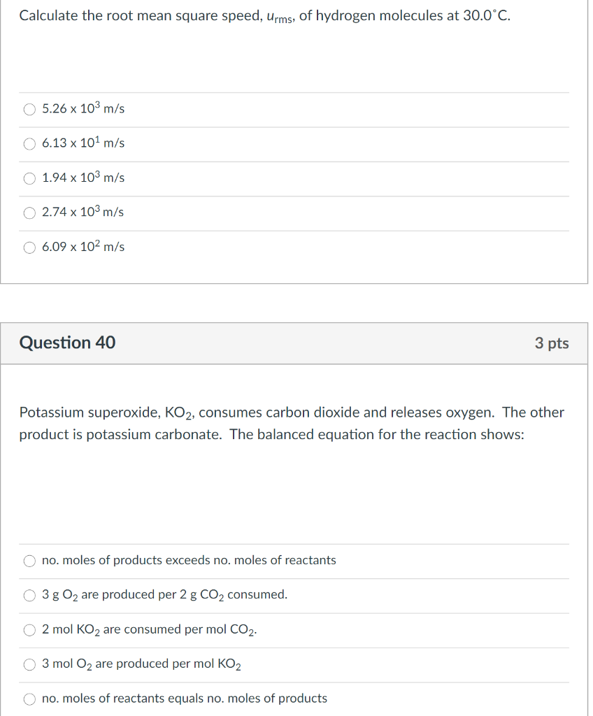 Solved Calculate the root mean square speed, Urms, of | Chegg.com