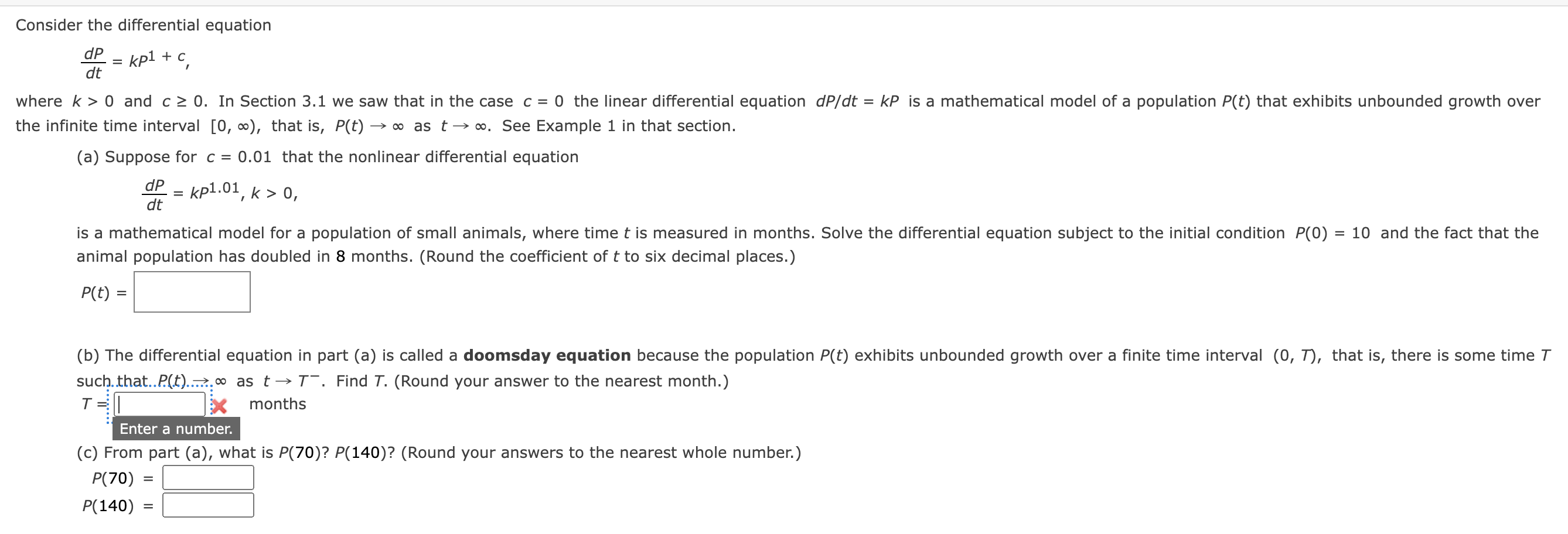 [Solved]: Consider the differential equation dP