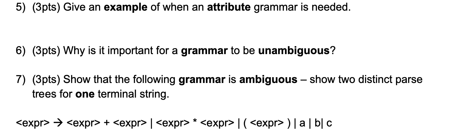 Solved 5) (3pts) Give an example of when an attribute | Chegg.com
