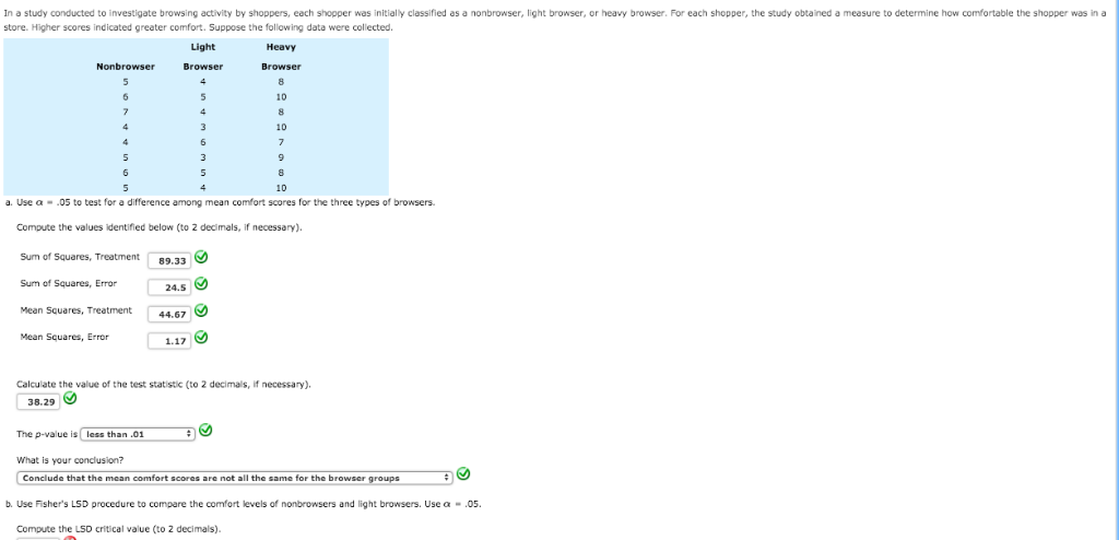 Solved In a study conducted to investigate browsing activity | Chegg.com